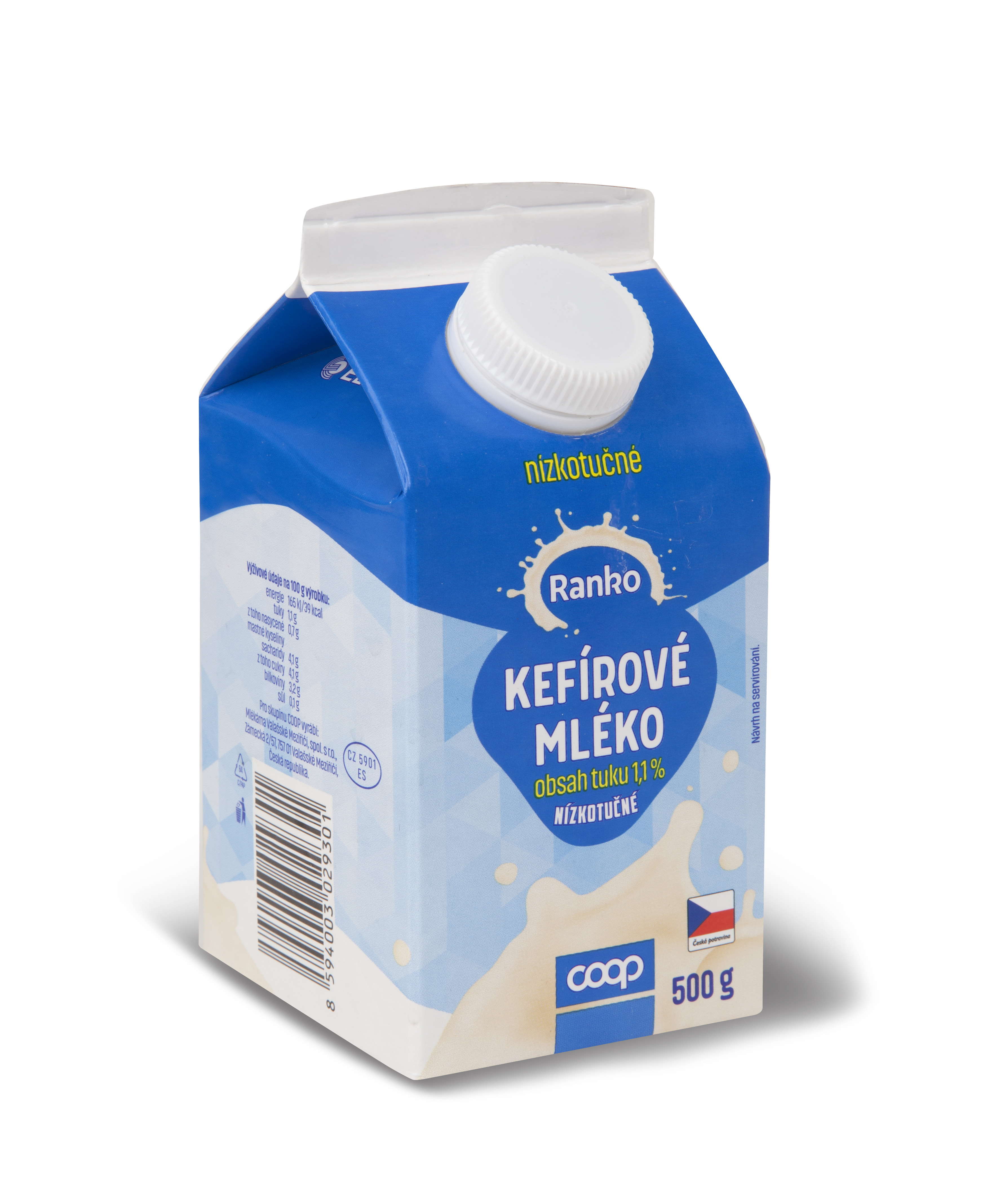 Kefírové mléko nízkotučné 1,1 % tuku – COOP Club